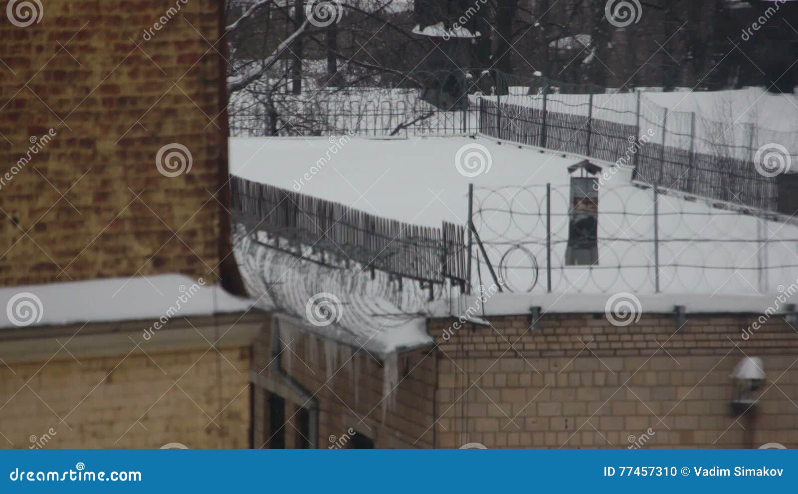 Fragment of Prison in Winter Stock Footage - Video of snow, criminal ...