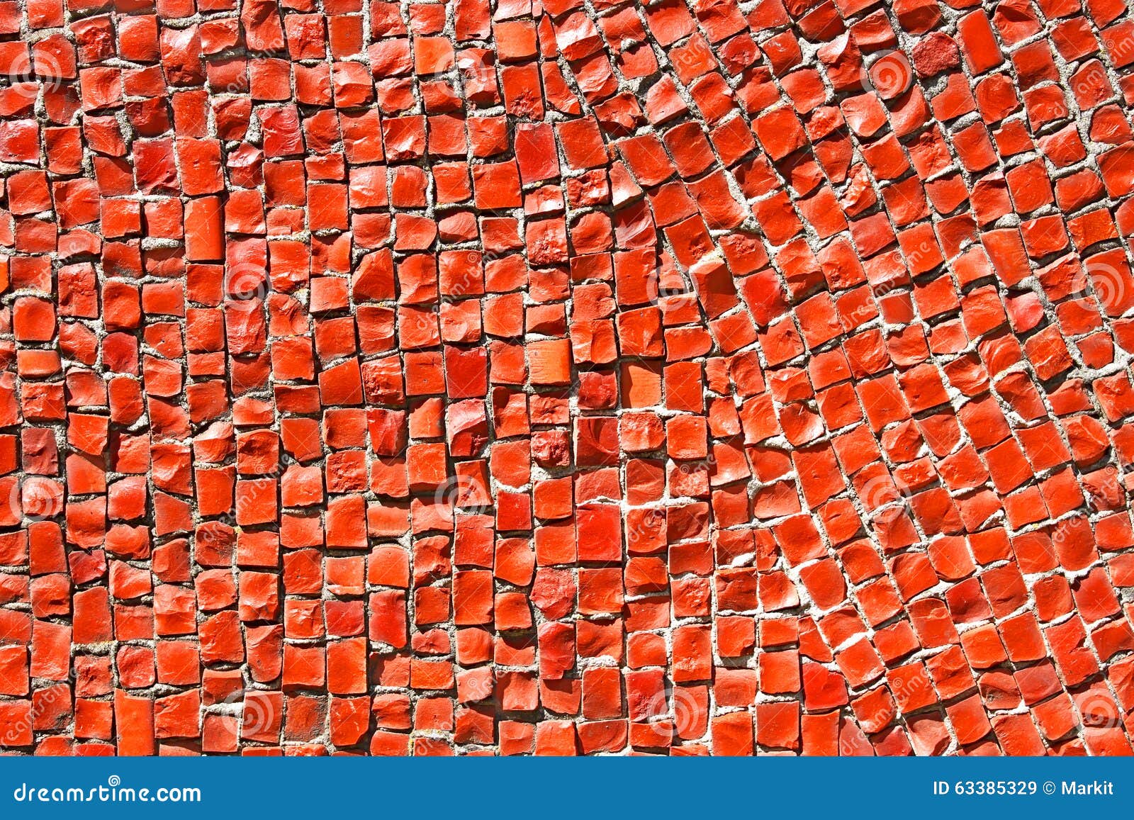 Fragment of red mosaic stock image. Image of concrete - 63385329