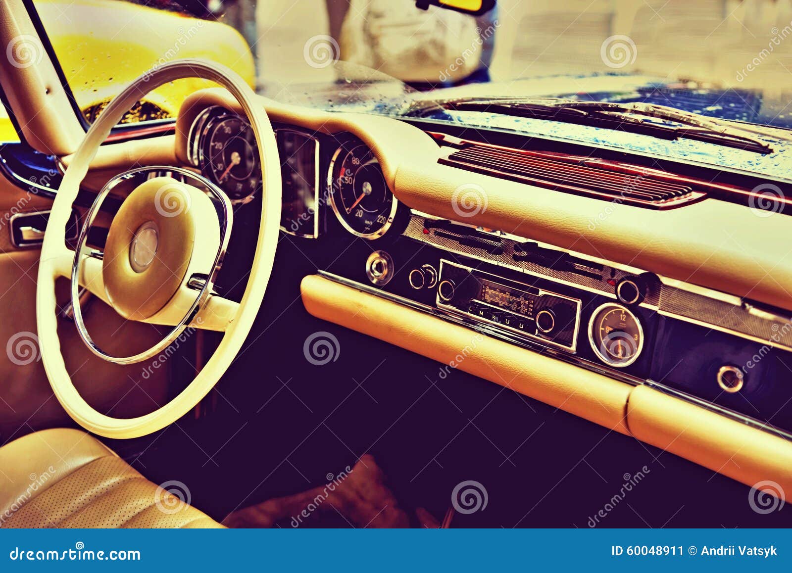 Fragment Retro Car Dashboard. Stock Image - Image of panel, dials: 60048911