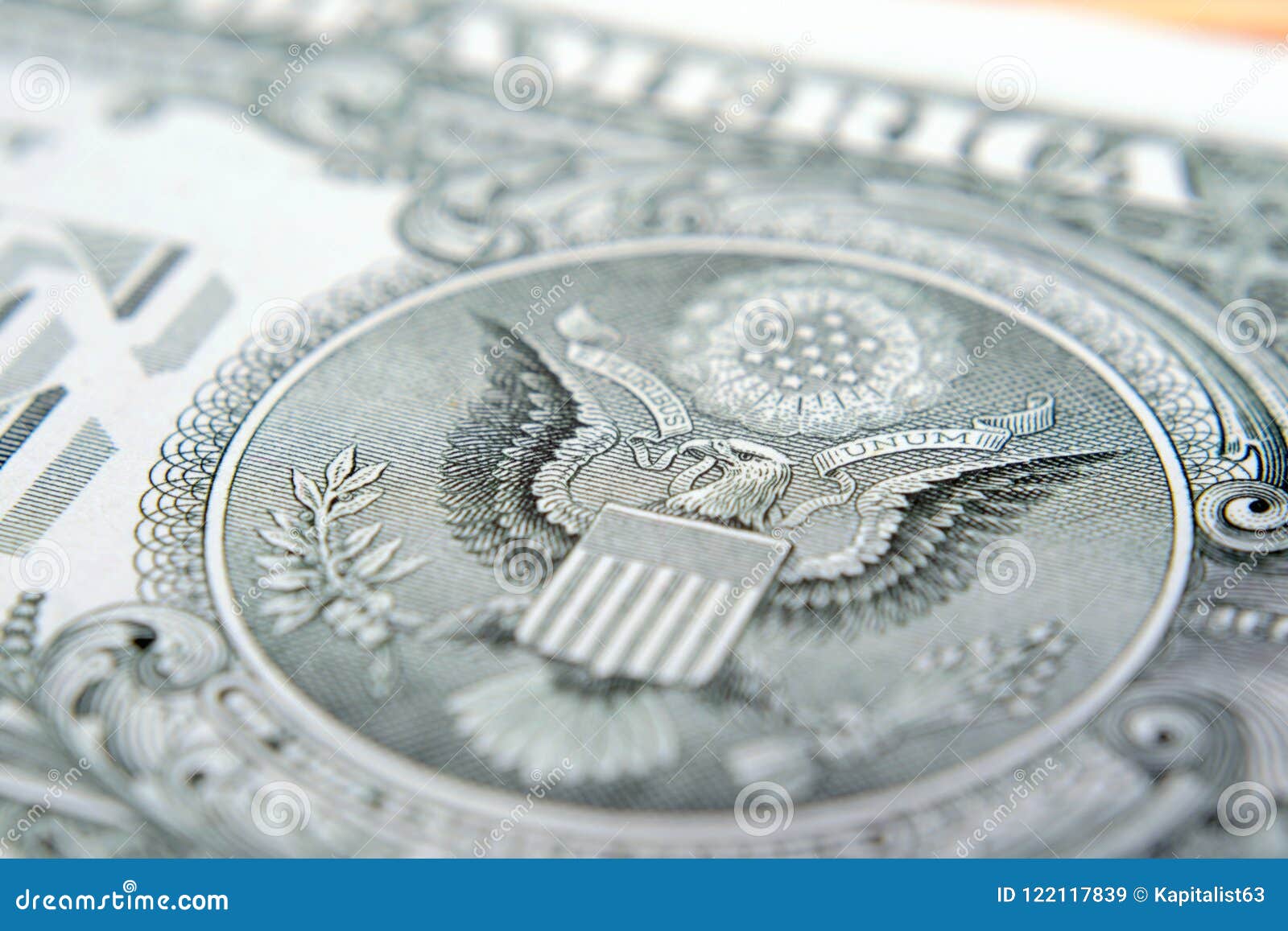 Reverse Side of One Dollar Bill Stock Image - Image of stiff, greenback ...