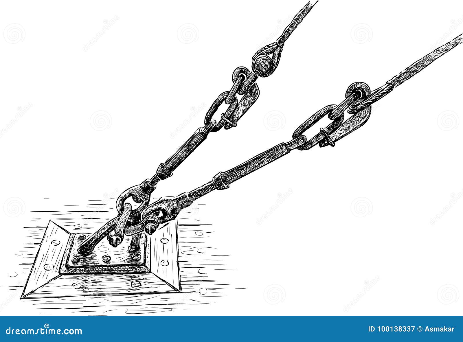 Fragment of the Rigging of a Sea Vessel Stock Vector - Illustration of ...