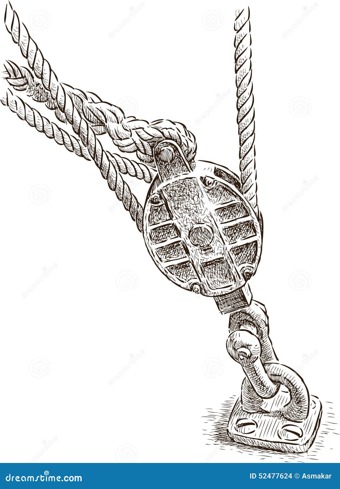 Fragment of a rigging stock vector. Illustration of rigging - 52477624