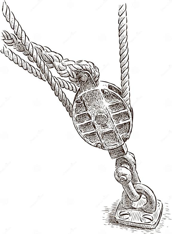 Fragment of a rigging stock vector. Illustration of rigging - 52477624