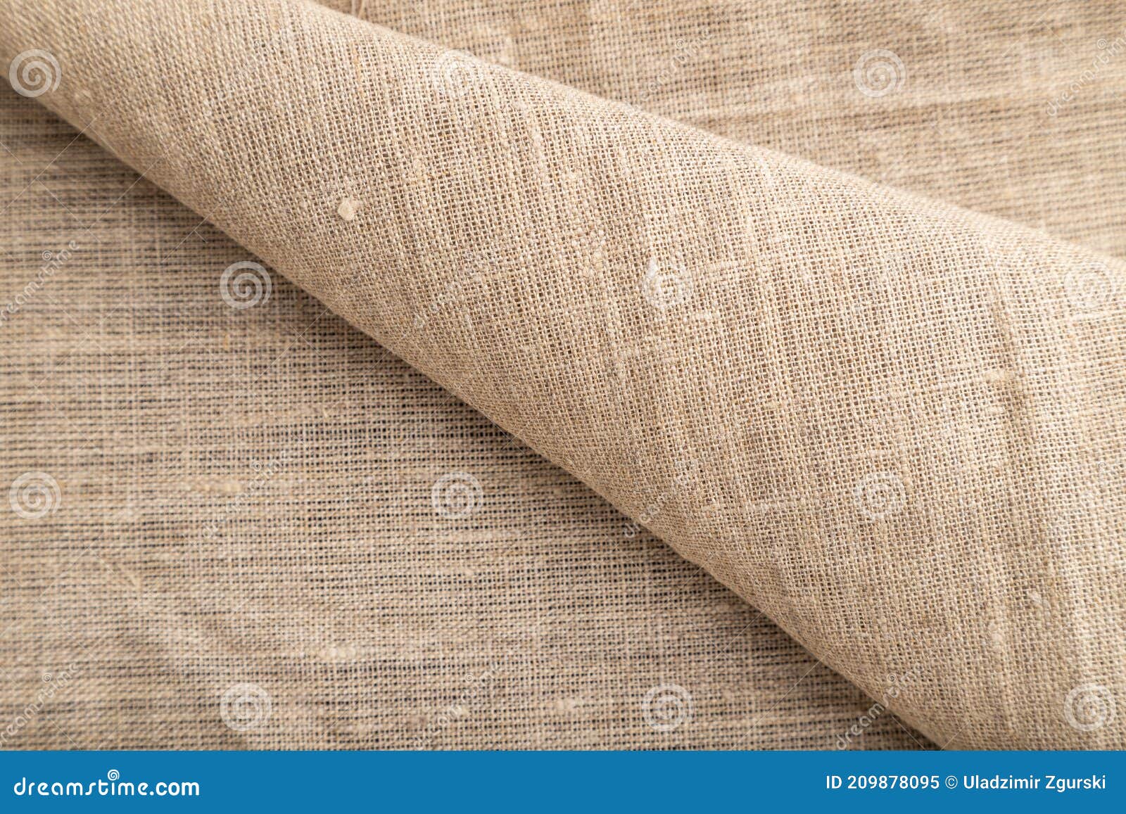 Fragment of Rough Linen Tissue. Side View, Natural Textile Background ...