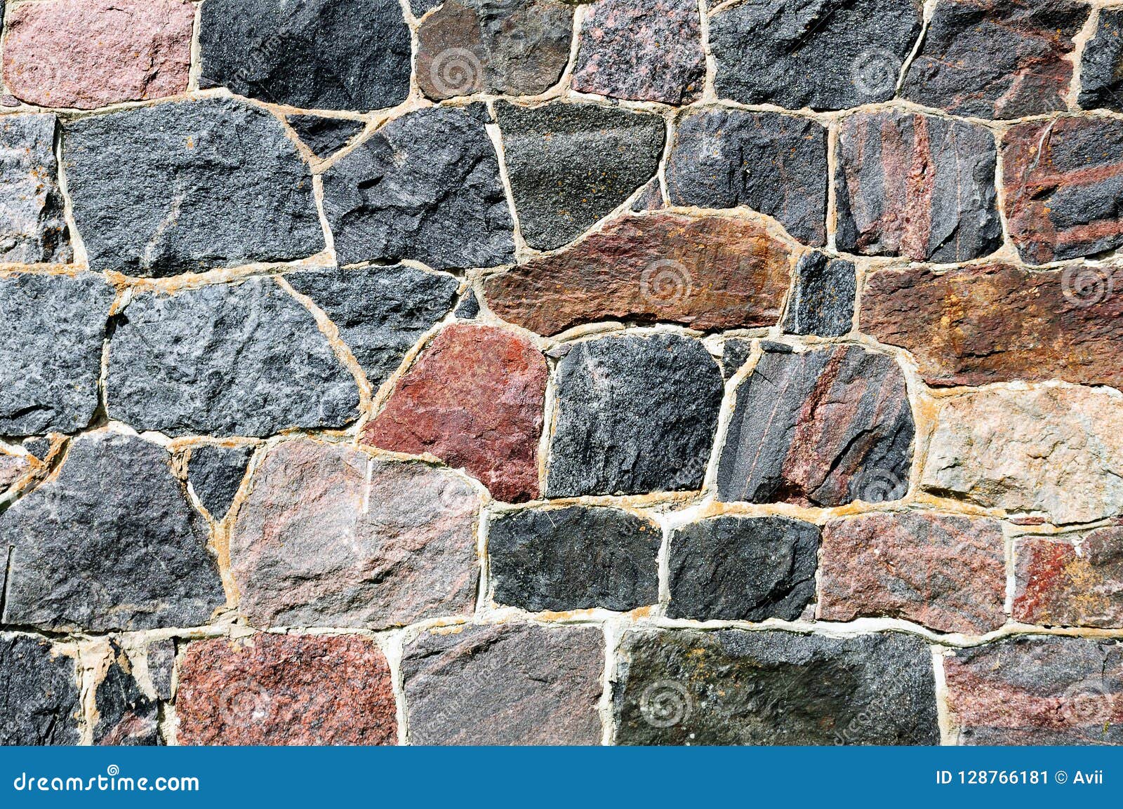 Fragment of Rough Stone Wall Stock Image - Image of concrete ...
