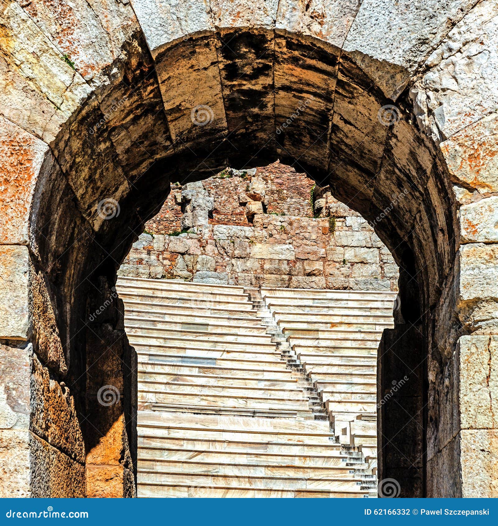 Fragment of the Ruins of the Odeon of Pericle Stock Photo - Image of ...