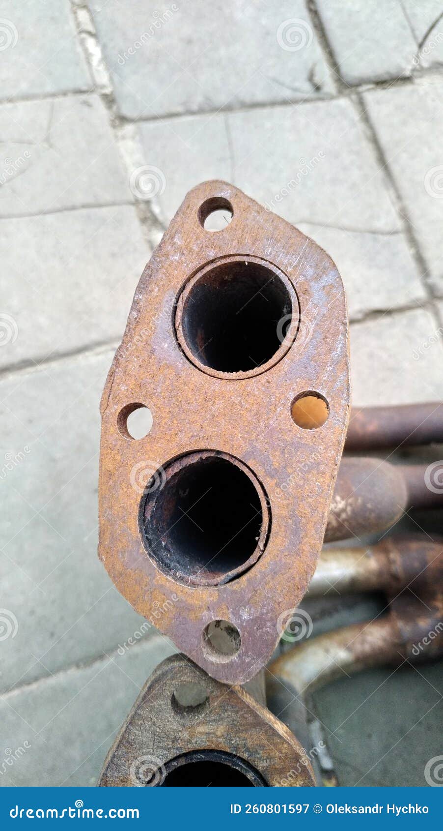 Fragment of a Rusty Car Exhaust System Stock Image - Image of ...