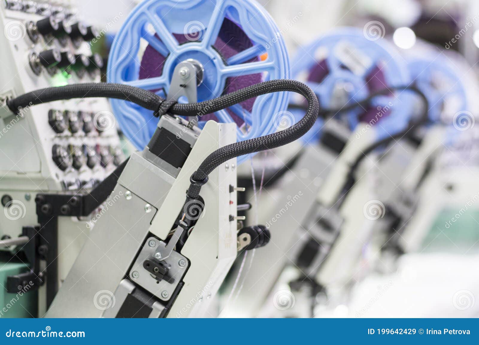 Fragment of a Sequin Device on a Modern Embroidery Machine Stock Image ...