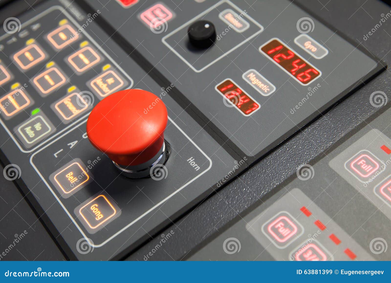 Fragment of Ship Control Panel, Horn Button Stock Image - Image of ...