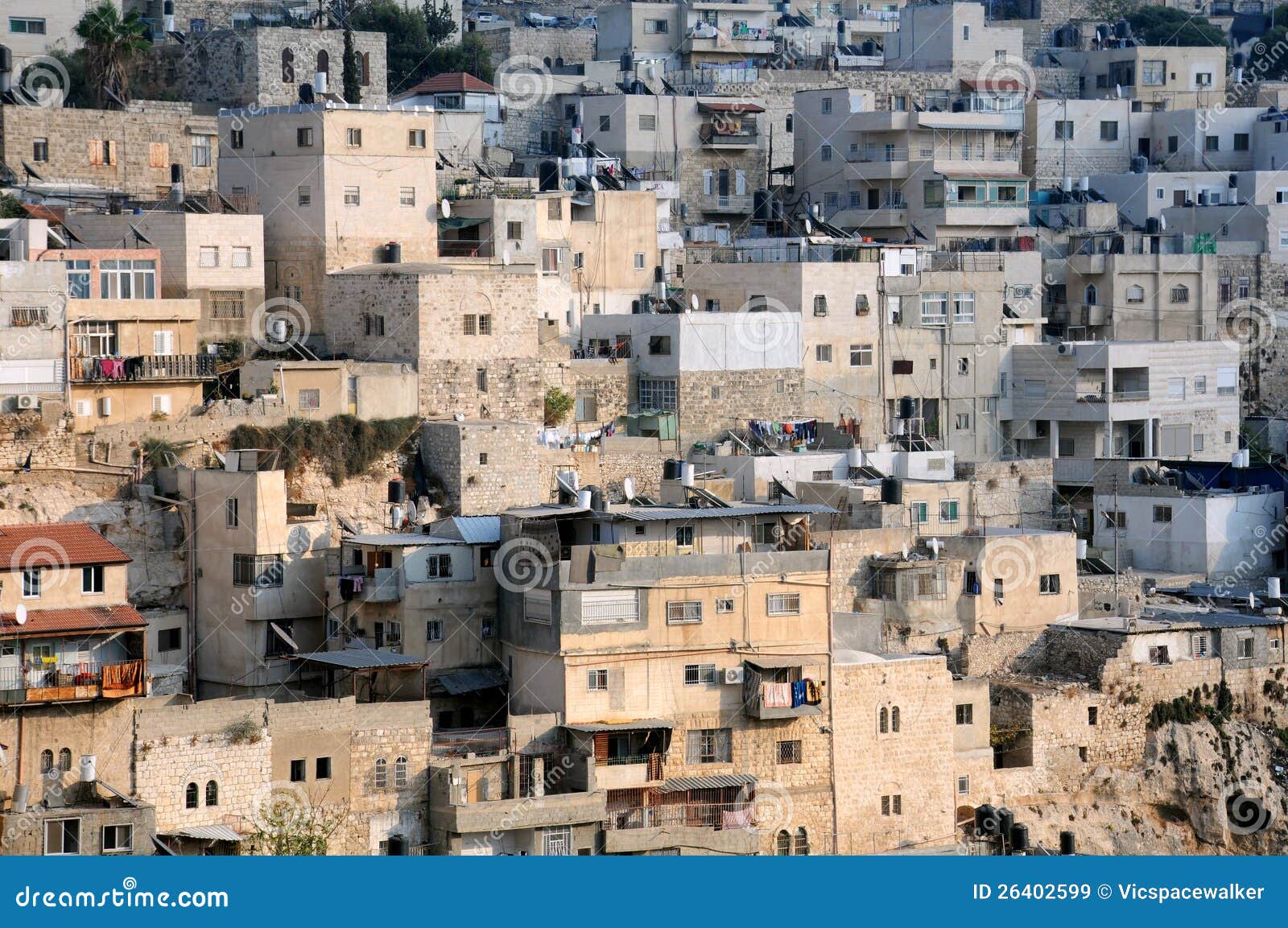 Fragment of Silwan Village stock image. Image of buildings - 26402599