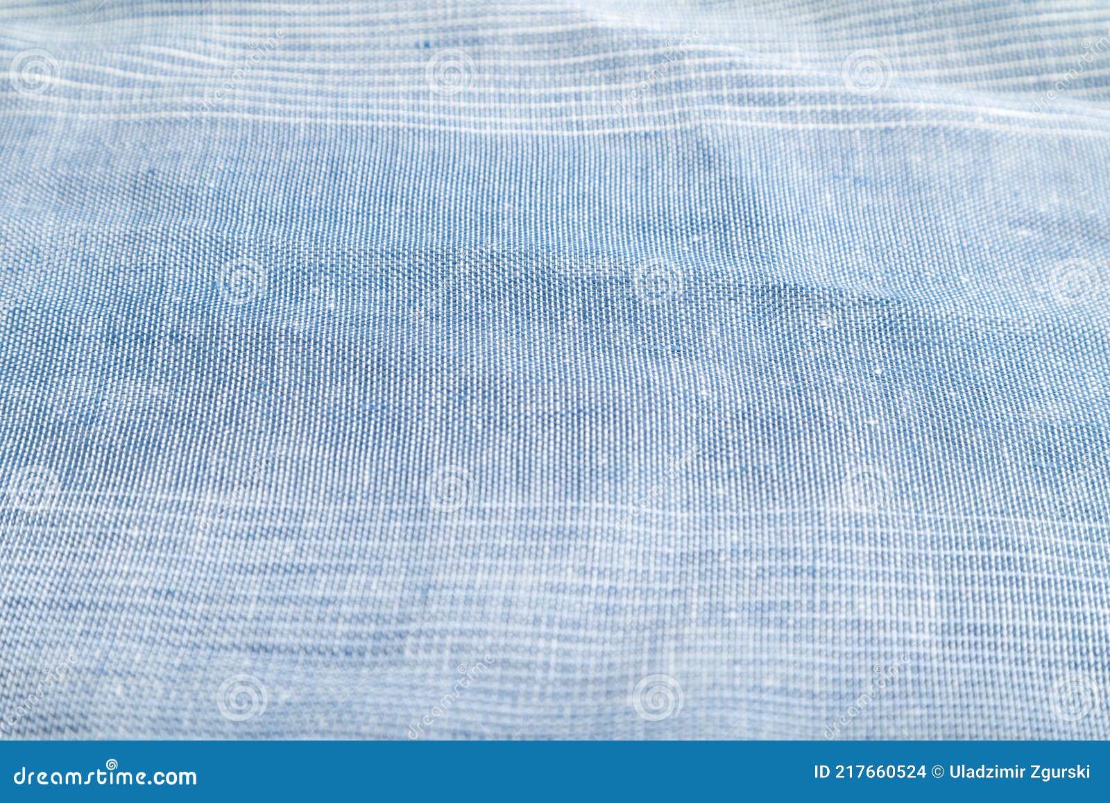 Fragment of Smooth Blue Linen Tissue. Side View, Natural Textile ...
