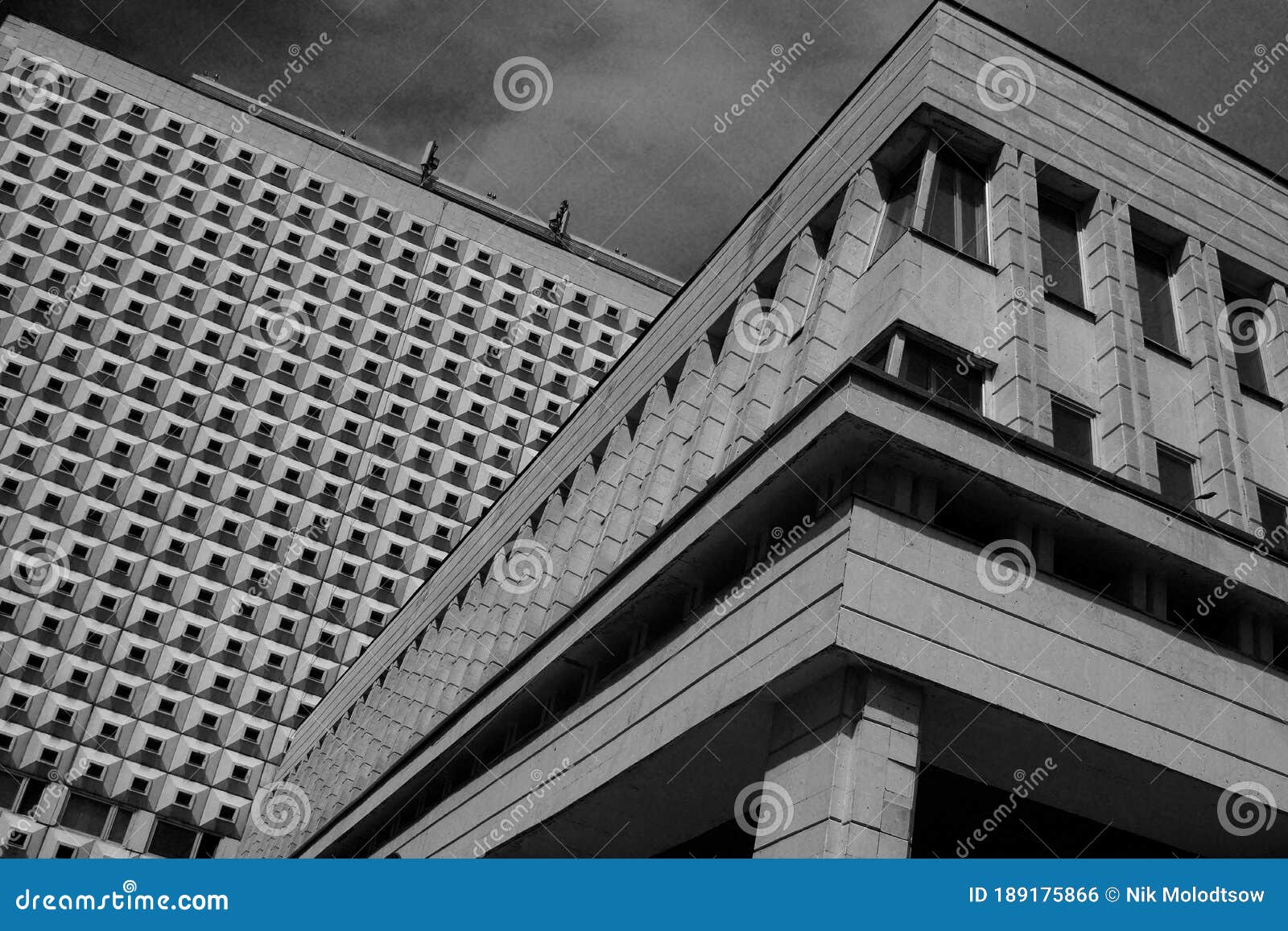A Fragment of Soviet-era Architecture - the Pushkin Library. Stock ...