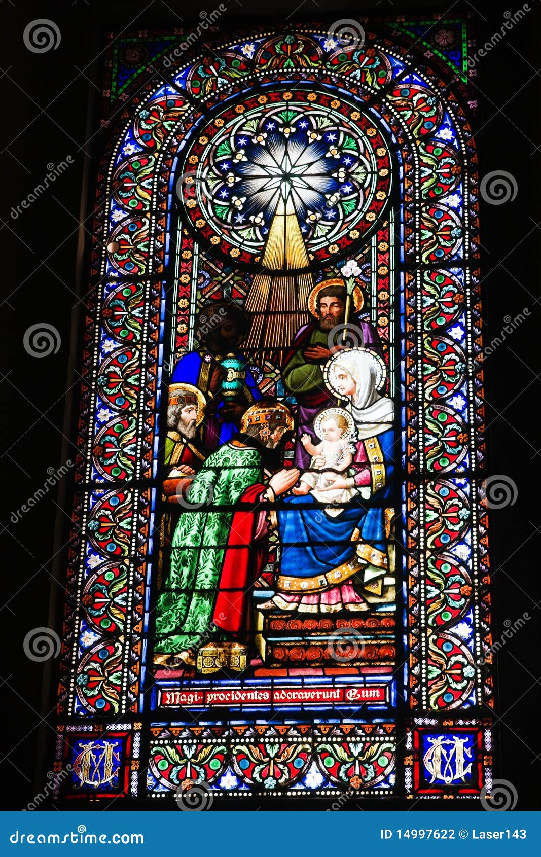 Fragment of stained glass stock photo. Image of catholicism - 14997622