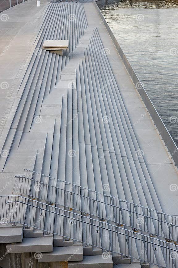 A Fragment of the Steps Going into the Water Stock Image - Image of ...