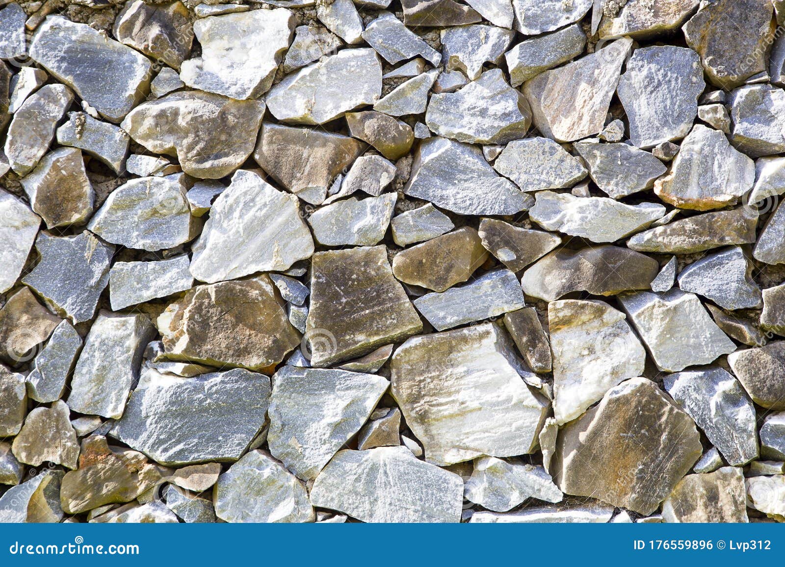 Fragment of a Stone Wall of Stones of Different, Irregular Shapes ...