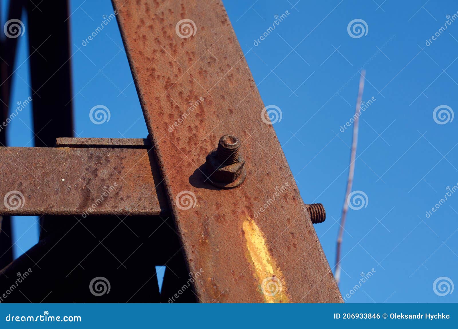 Fragment of the Structure of a Rusty Power Pole Stock Photo - Image of ...