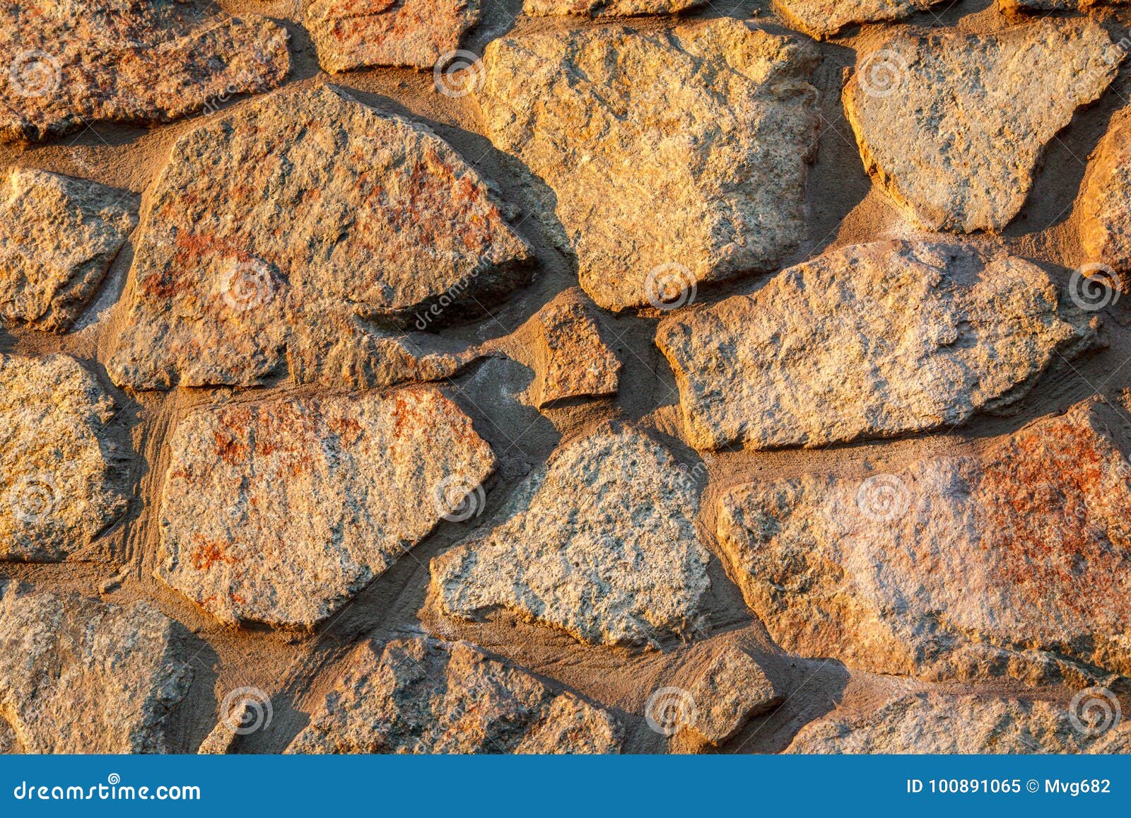 Fragment of Sunlit Stone Wall Stock Image - Image of stone, retro ...