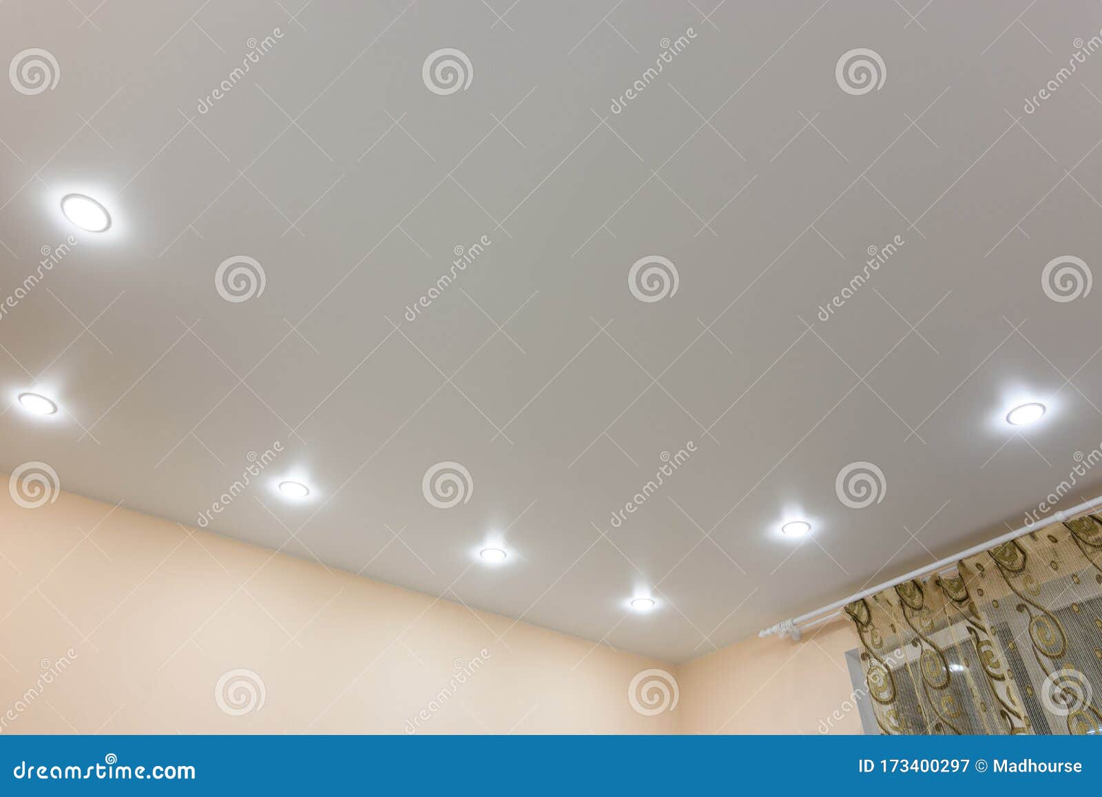 Fragment of the Tension Ceiling in the Interior of the Room Stock Image ...