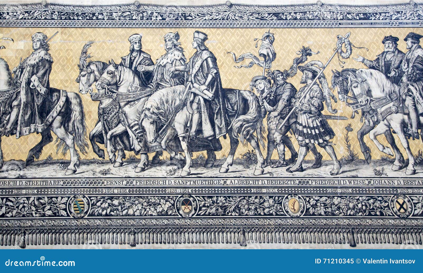 Fragment of a Tiled Wall Panel Procession of Princes Editorial Image ...