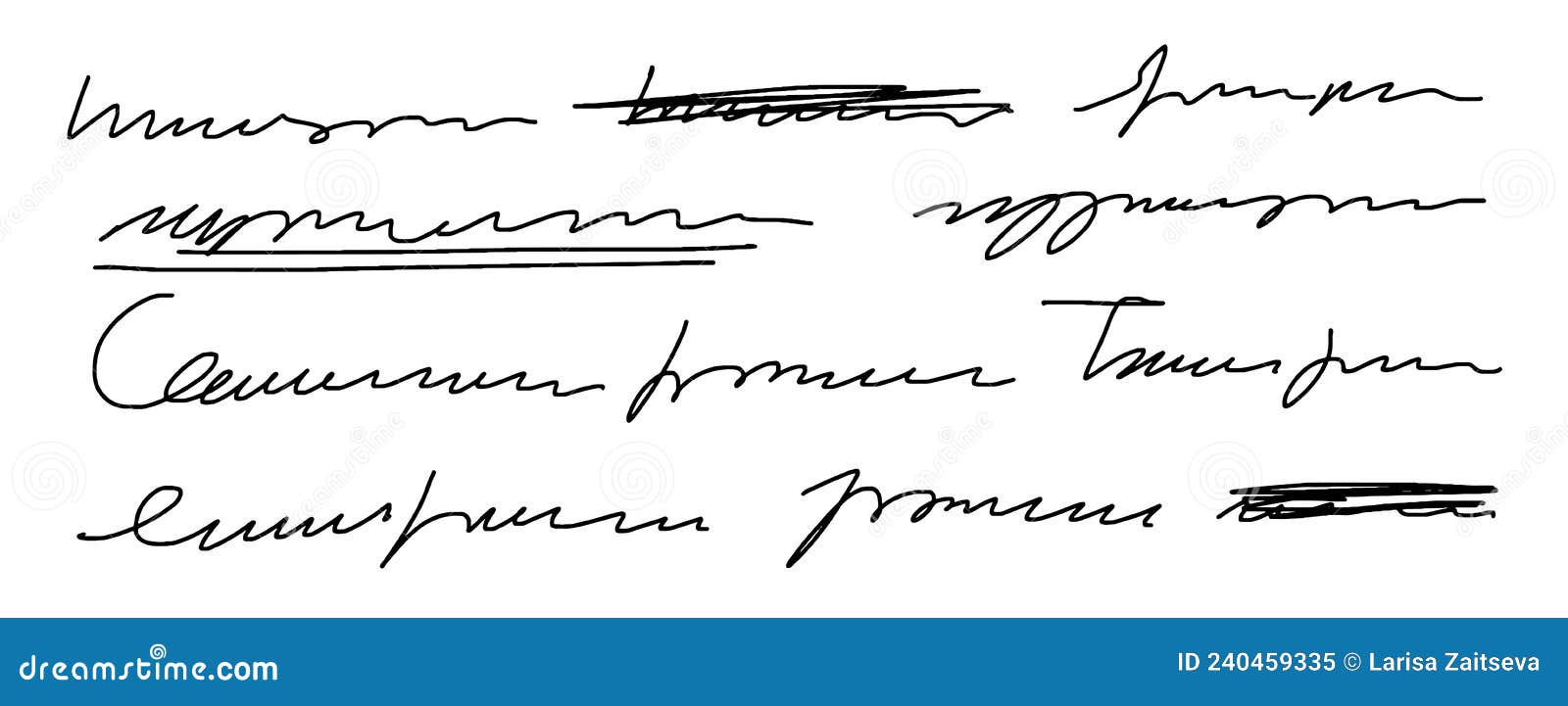 Fragment of Unreadable Text. Sweeping, Unreadable Handwriting. Scribble ...