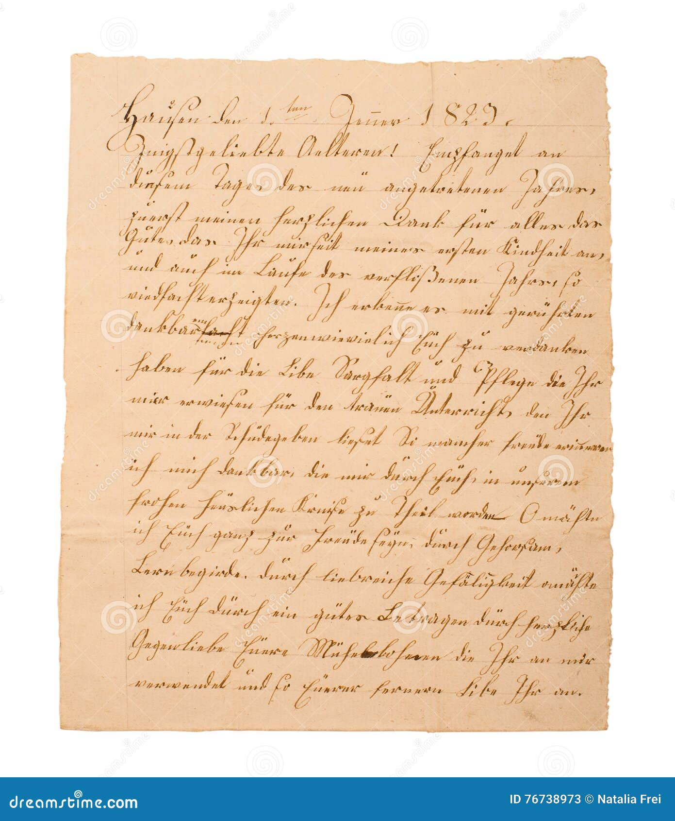 Fragment Van Een Oude Met De Hand Geschreven Brief Stock Afbeelding ...