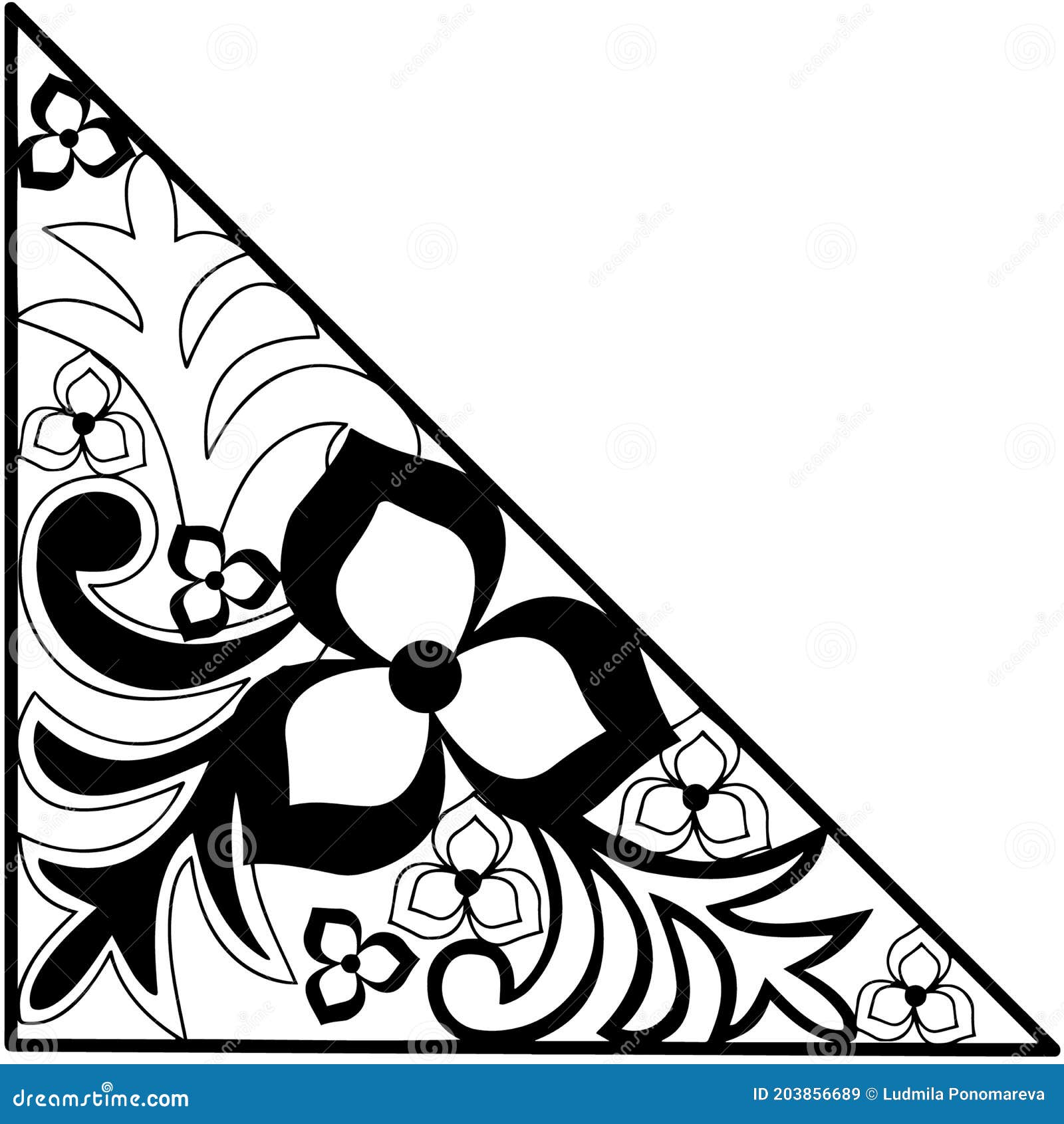 Pattern Fragment. Vector. Black Outline. Stock Vector - Illustration of ...