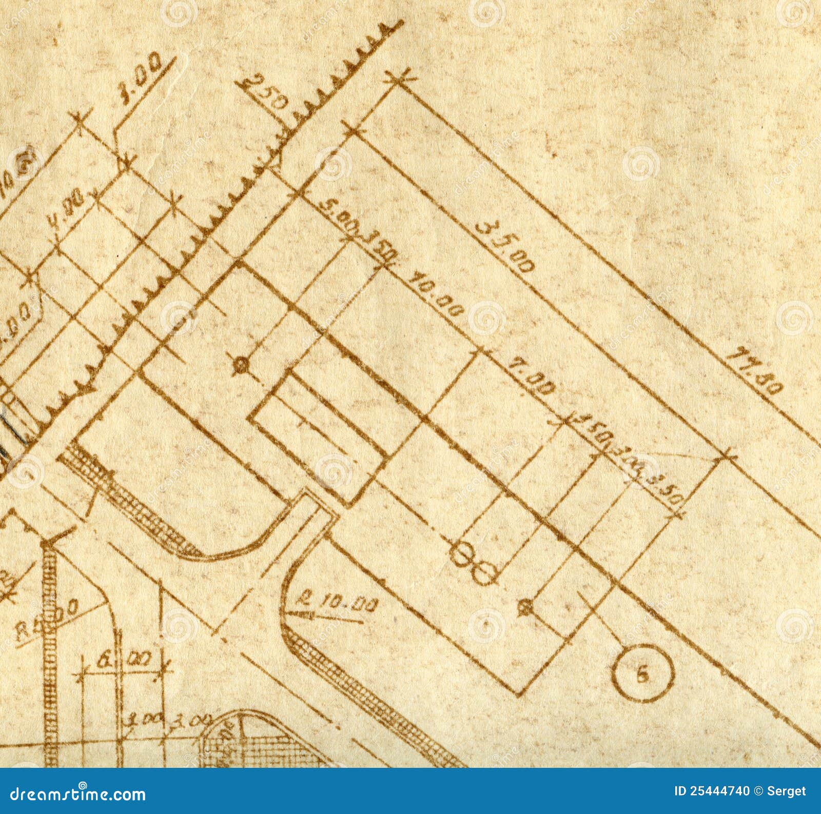 A Fragment of Vintage Engineering Drawing Stock Photo - Image of ...