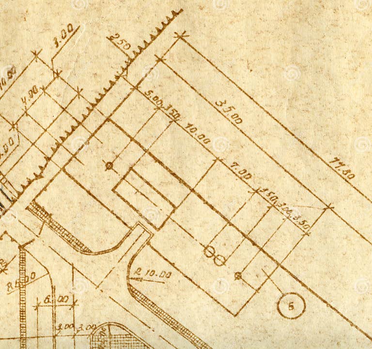A Fragment of Vintage Engineering Drawing Stock Photo - Image of ...