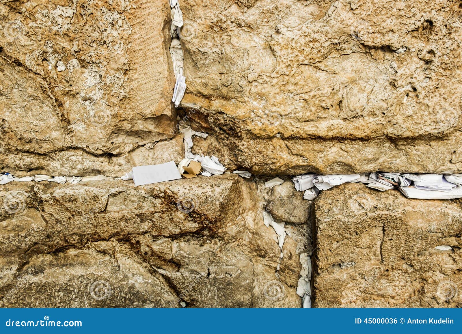 Fragment of Western Wall with Sticky Notes in Jerusalem Stock Photo ...