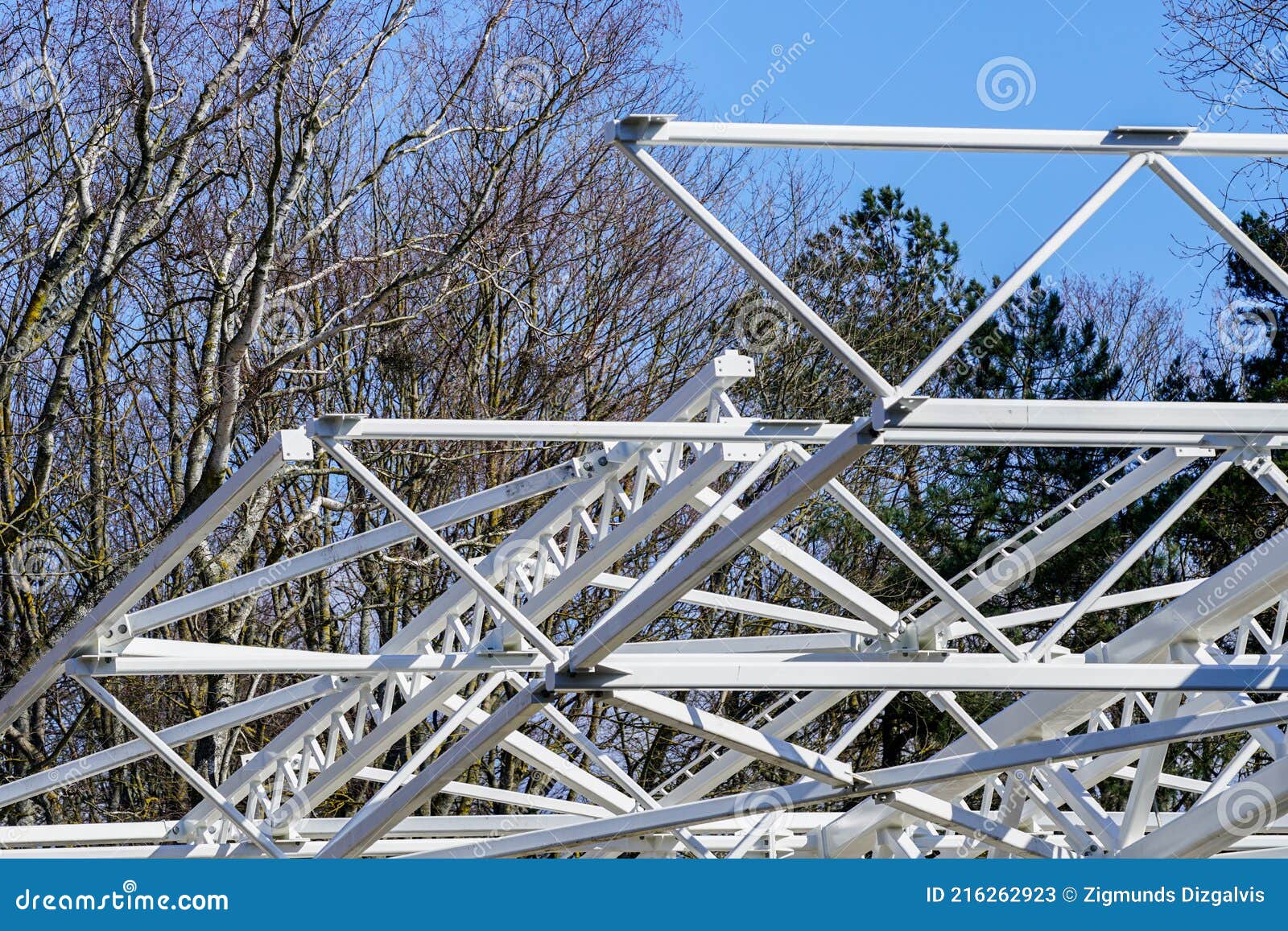 A Fragment of a White Metal Frame of a New Modern Building Stock Image ...