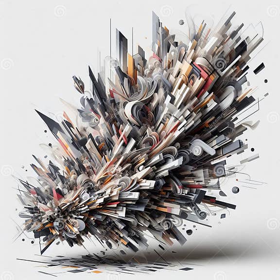 Fragmented Abstraction an Abstract Art Technique that Breaks O Stock ...