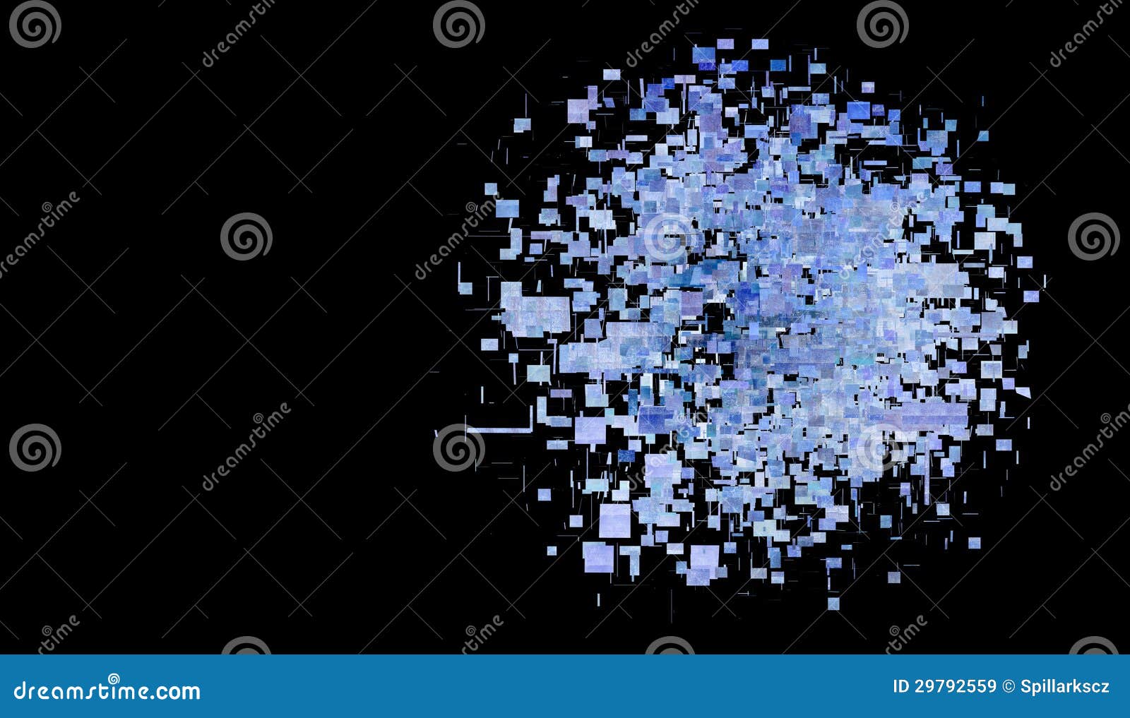 Fragmented Blue Purple Square Pattern on Black Stock Illustration ...