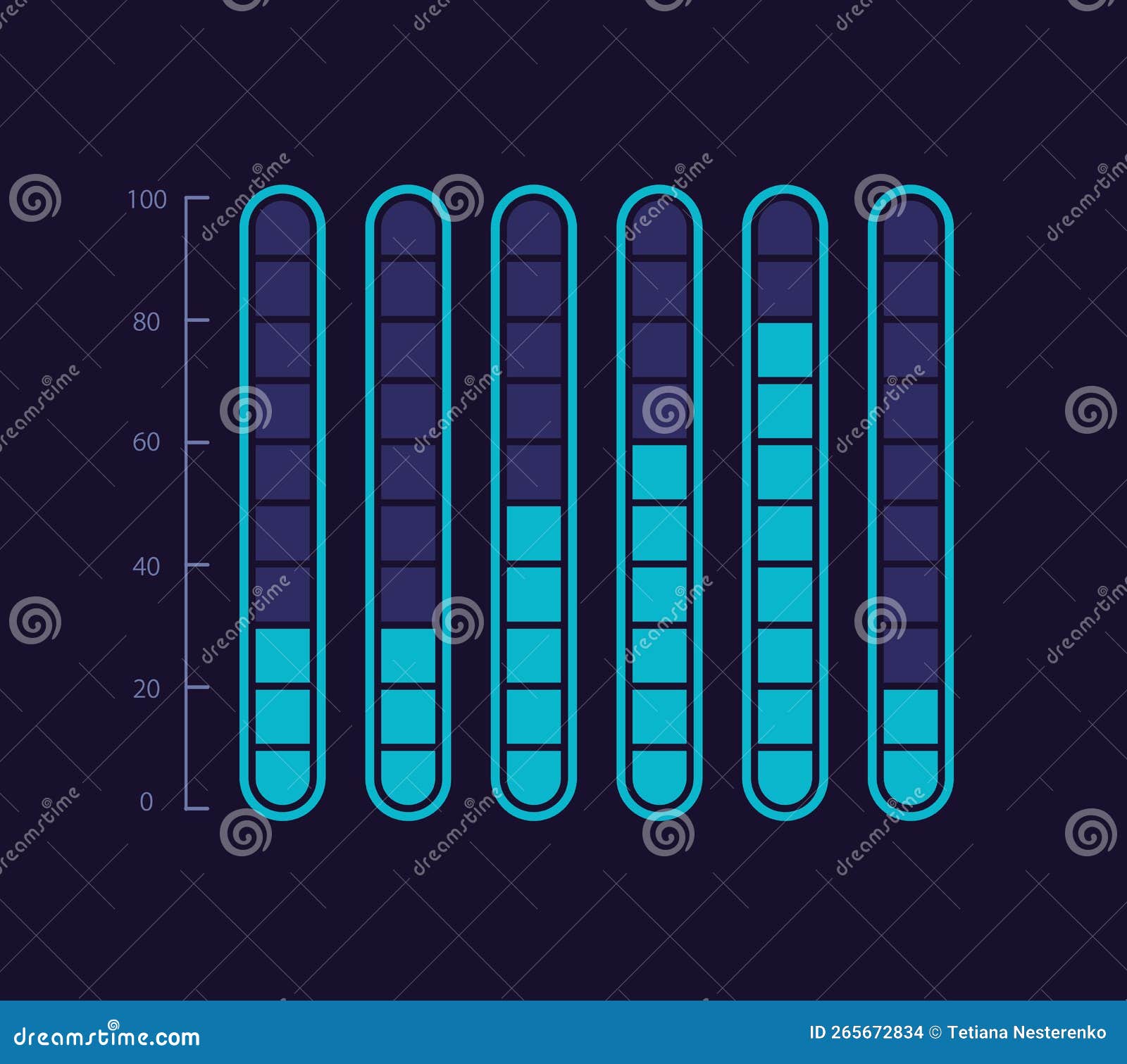 Fragmented Capacity Infographic Chart Design Template for Dark Theme ...