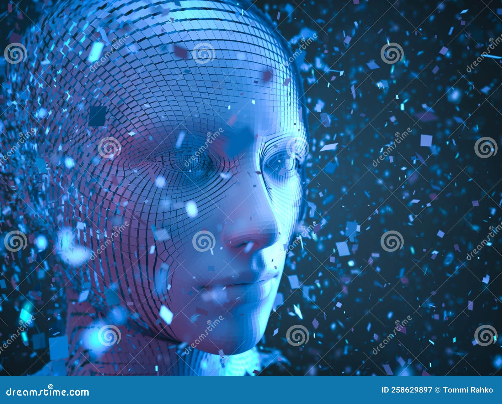 Fragmented 3d Face. Concept of Artificial Intelligence Stock ... Fragmented 3d Face. Concept of Artificial Intelligence Stock ...