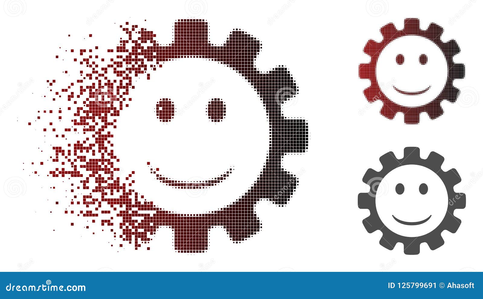 Fragmented Dot Halftone Gear Smile Smiley Icon Stock Vector ... Fragmented Dot Halftone Gear Smile Smiley Icon Stock Vector ...