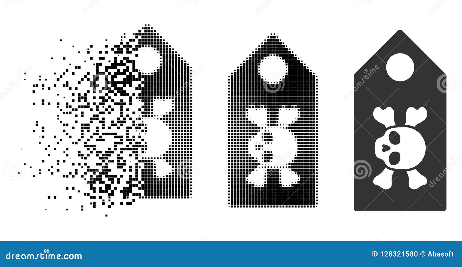 Fragmented Dotted Halftone Death Label Icon Stock Vector - Illustration ... Fragmented Dotted Halftone Death Label Icon Stock Vector - Illustration ...