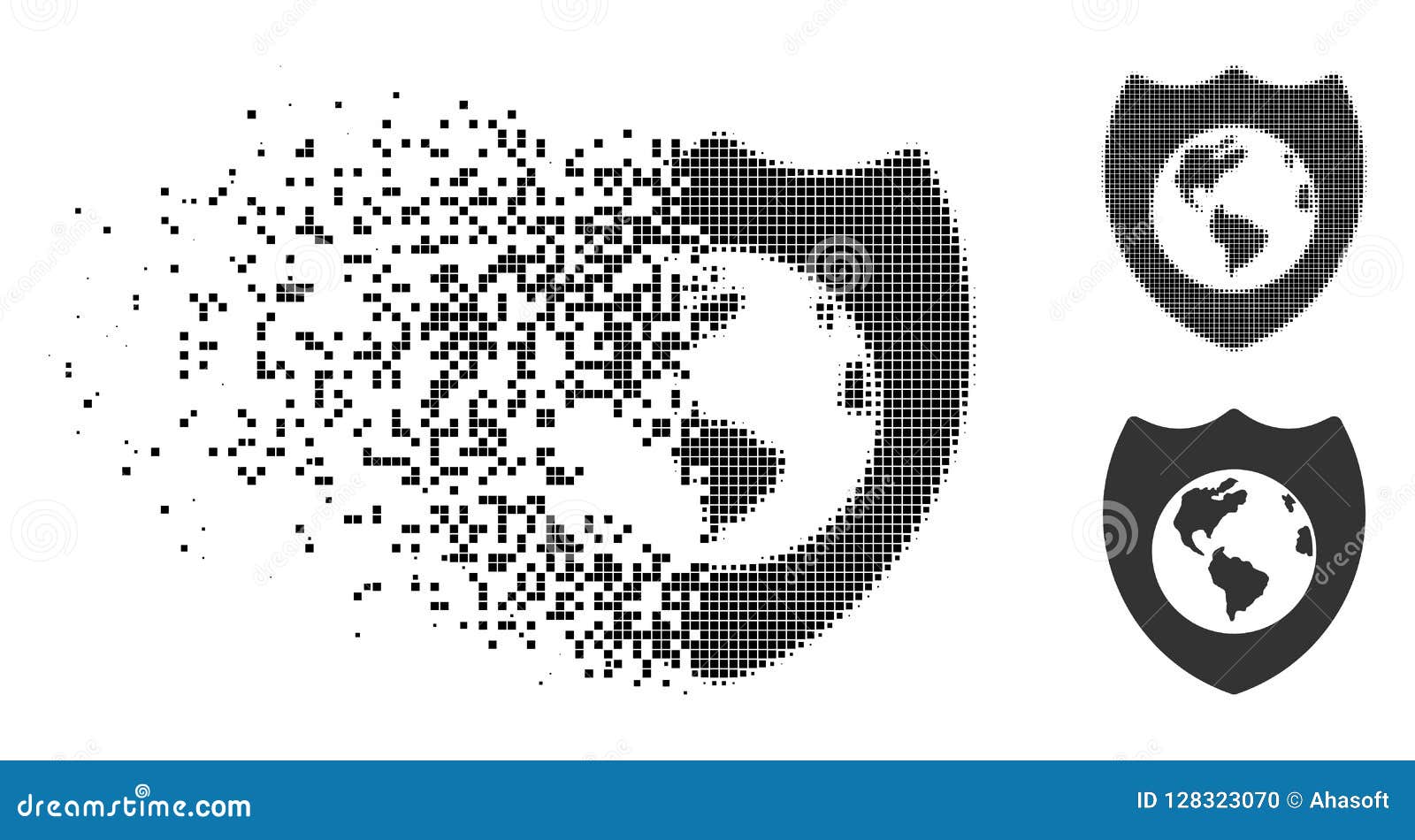 Fragmented Dotted Halftone Earth Shield Icon Stock Vector ... Fragmented Dotted Halftone Earth Shield Icon Stock Vector ...