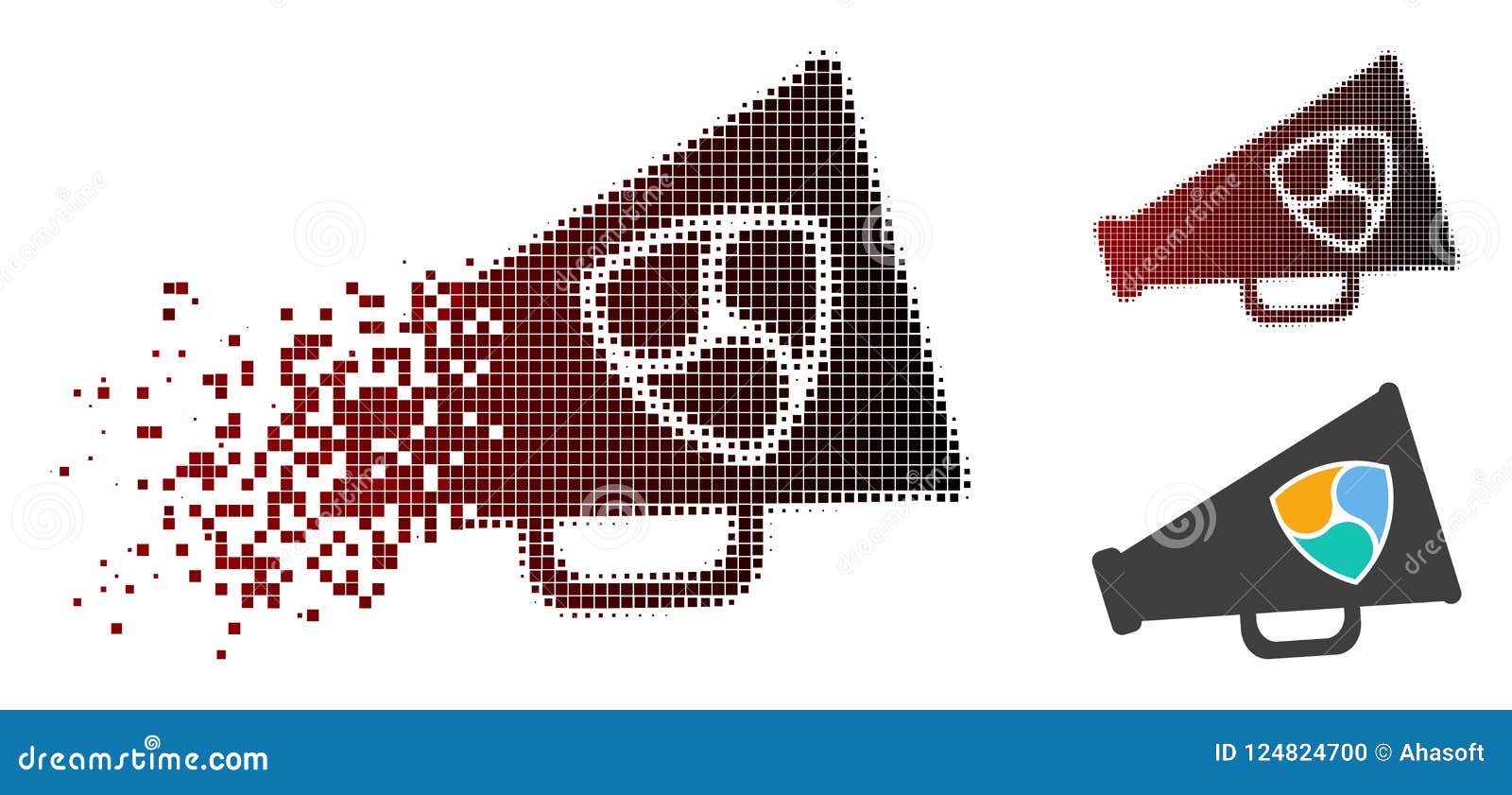 Fragmented Dotted Halftone NEM Megaphone Icon Stock Vector ... Fragmented Dotted Halftone NEM Megaphone Icon Stock Vector ...