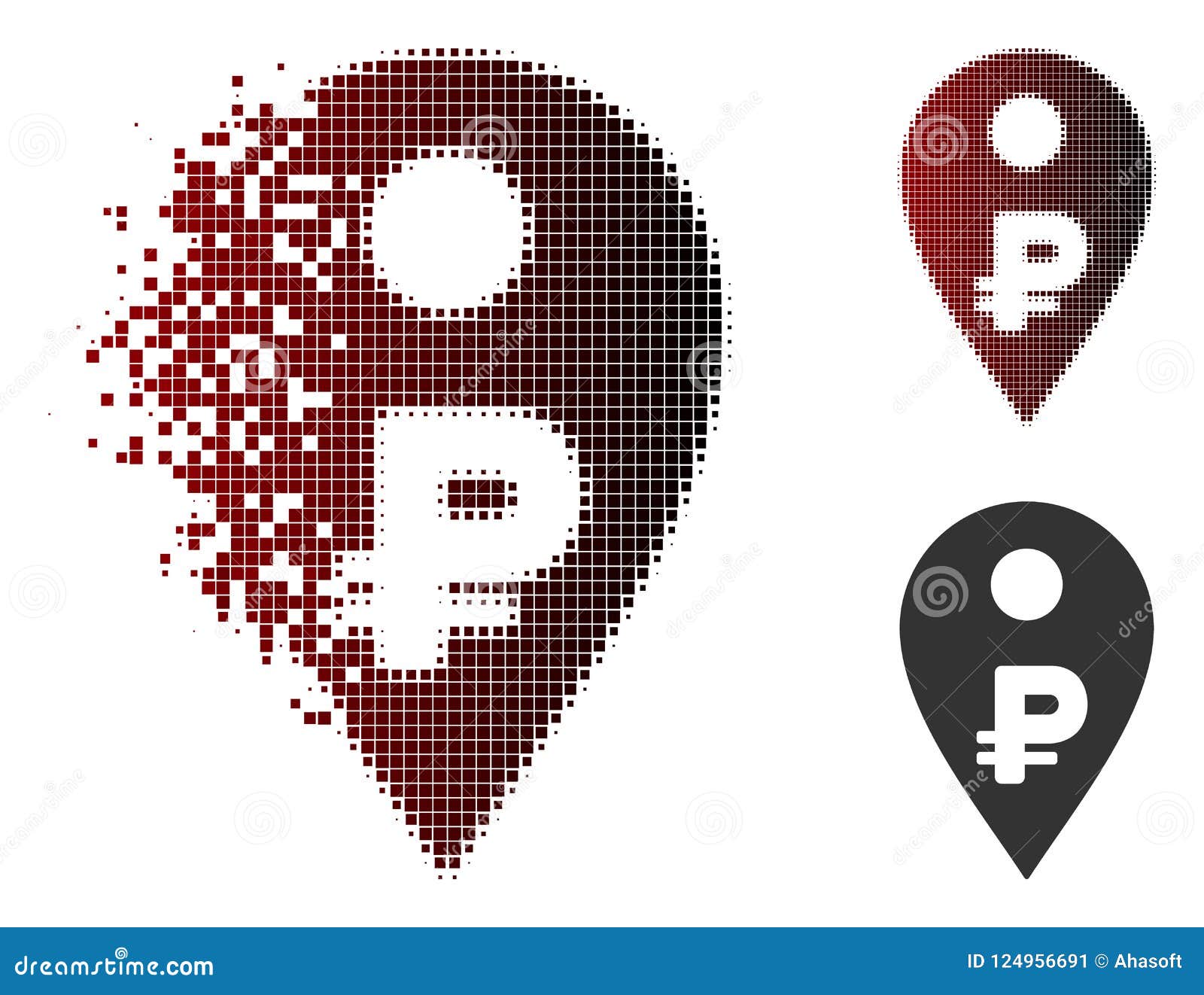 Fragmented Dotted Halftone Rouble Map Marker Icon Stock Vector ... Fragmented Dotted Halftone Rouble Map Marker Icon Stock Vector ...