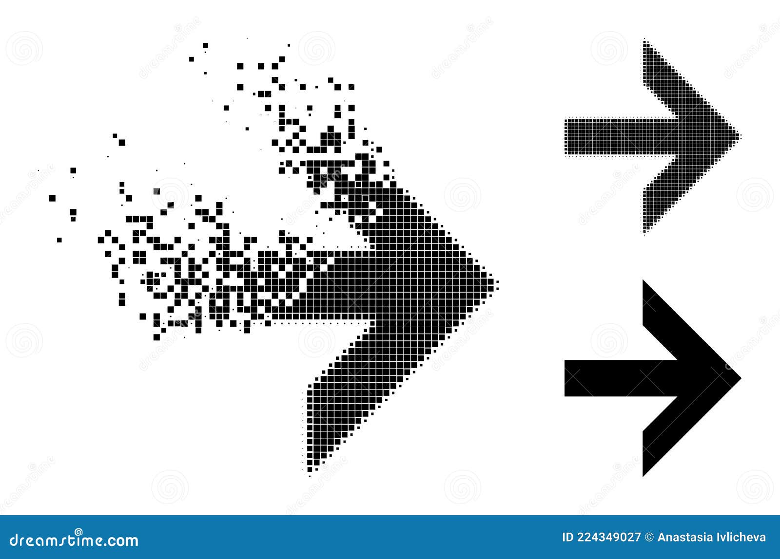 Fragmented and Halftone Pixel Arrow Right Icon Stock Vector ... Fragmented and Halftone Pixel Arrow Right Icon Stock Vector ...
