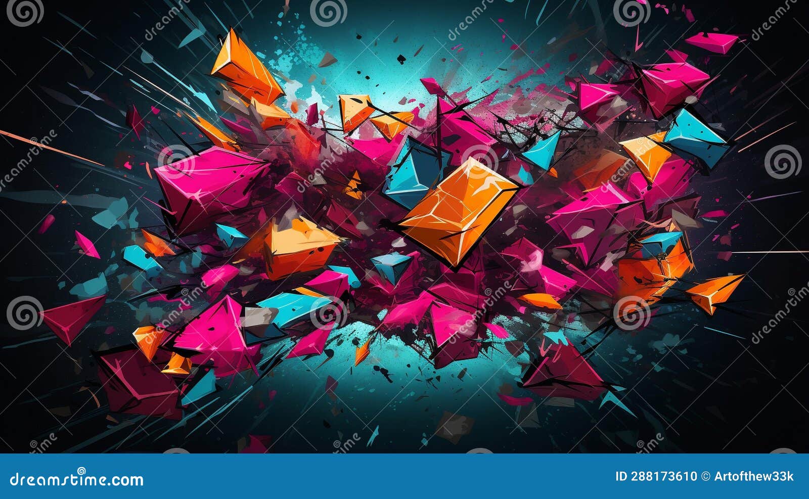 Fragmented Identity: a Vibrant Exploration of Self Stock Illustration ...