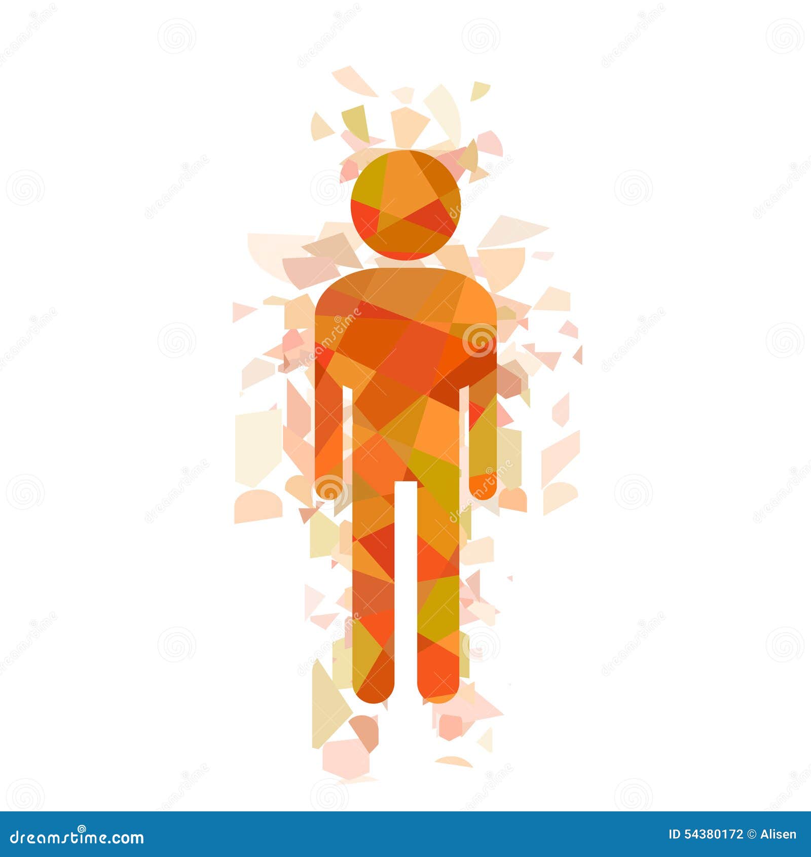 Fragmented Mosaic Man, Stick Figure Vector | CartoonDealer.com #54380172