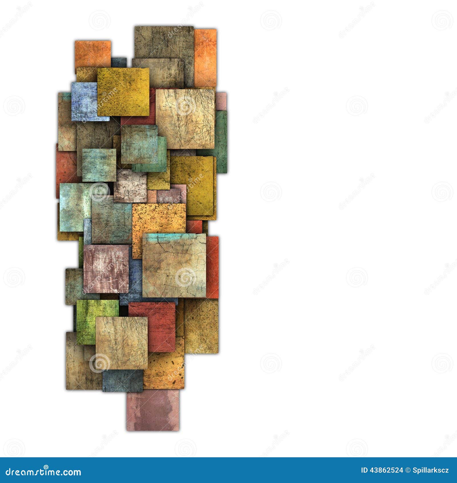 Fragmented Multiple Color Square Tile Grunge Pattern Shape Stock ...