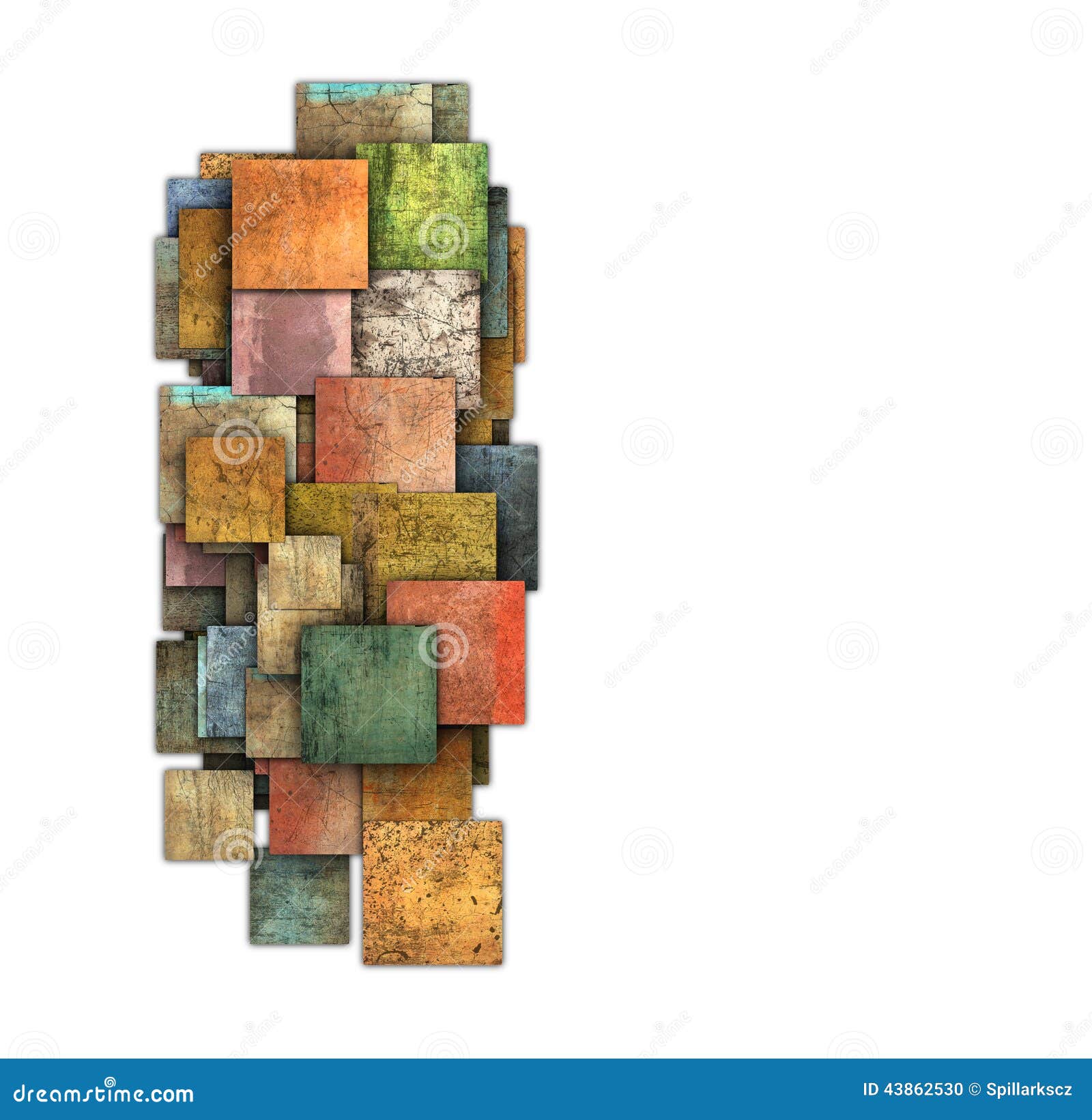 Fragmented Multiple Color Square Tile Grunge Pattern Shape Stock ...