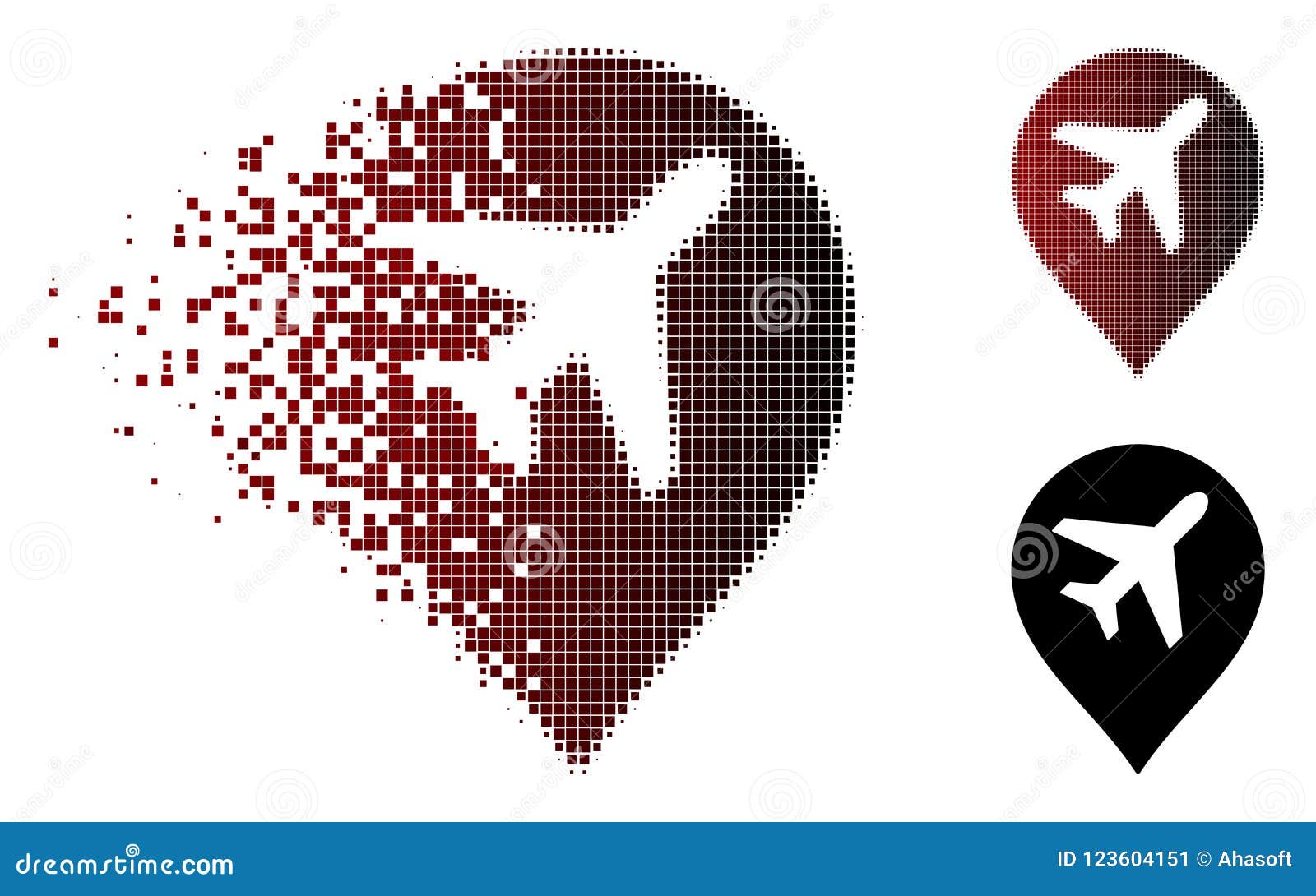 Fragmented Pixel Halftone Airport Map Marker Icon Stock Vector ... Fragmented Pixel Halftone Airport Map Marker Icon Stock Vector ...