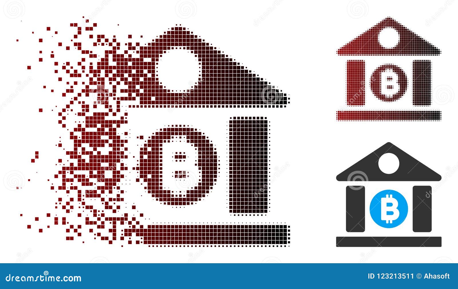 Fragmented Pixel Halftone Bitcoin Bank Building Icon Stock Vector ... Fragmented Pixel Halftone Bitcoin Bank Building Icon Stock Vector ...