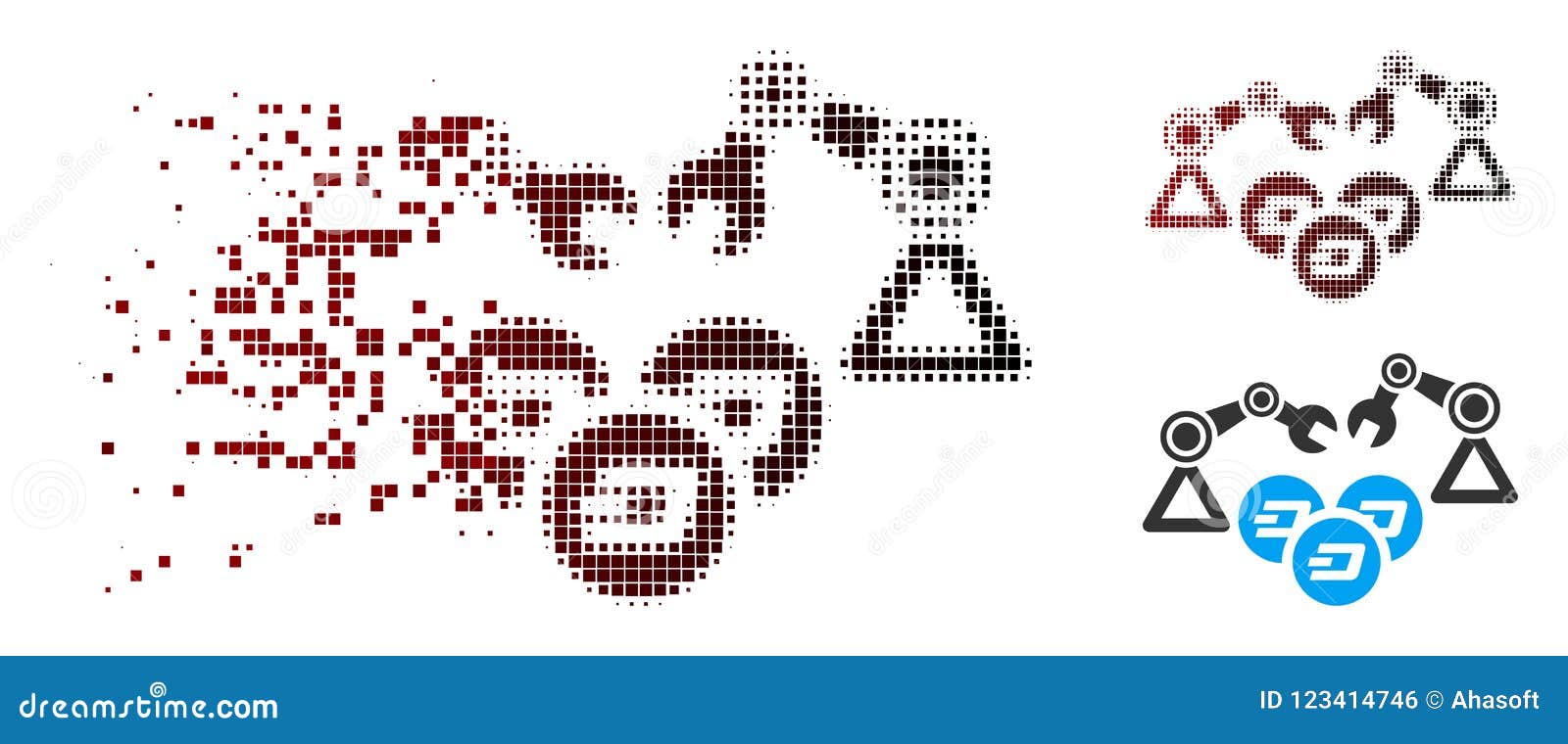 Fragmented Pixel Halftone Dash Mining Robotics Icon Stock Vector ... Fragmented Pixel Halftone Dash Mining Robotics Icon Stock Vector ...
