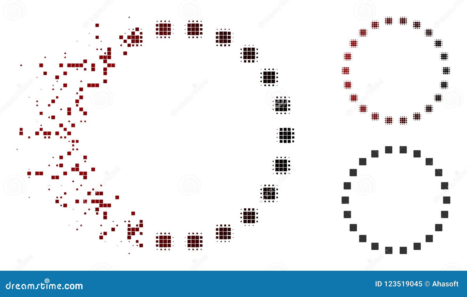 Fragmented Pixel Halftone Dotted Circle Icon Stock Vector ... Fragmented Pixel Halftone Dotted Circle Icon Stock Vector ...
