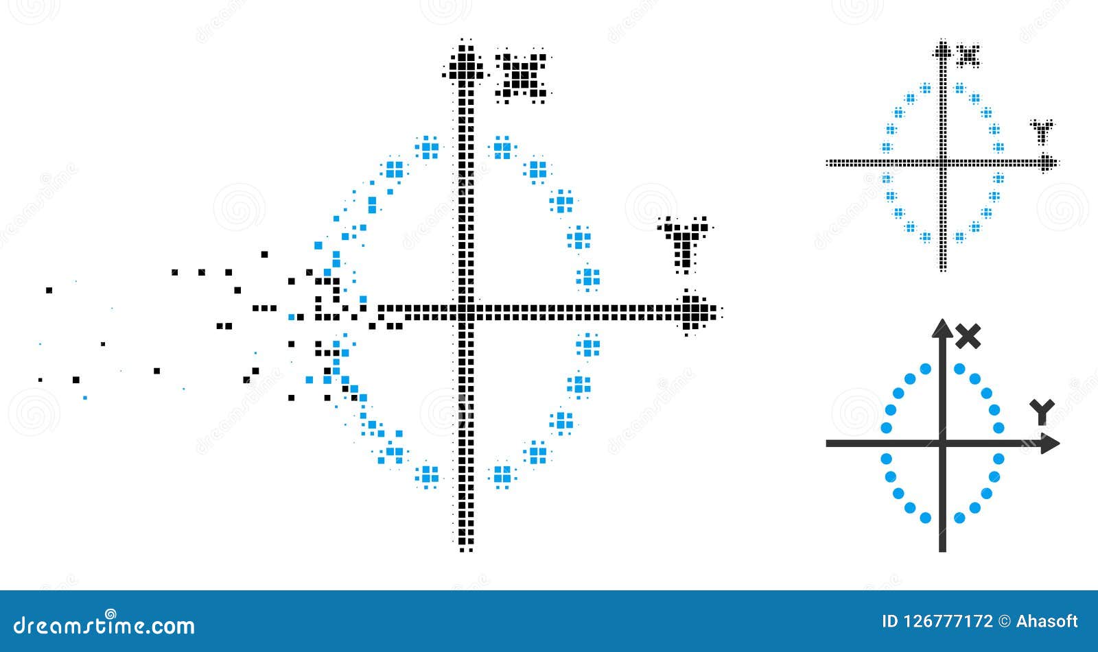 Fragmented Pixel Halftone Dotted Gauss Plot Icon Cartoon Vector ... Fragmented Pixel Halftone Dotted Gauss Plot Icon Cartoon Vector ...
