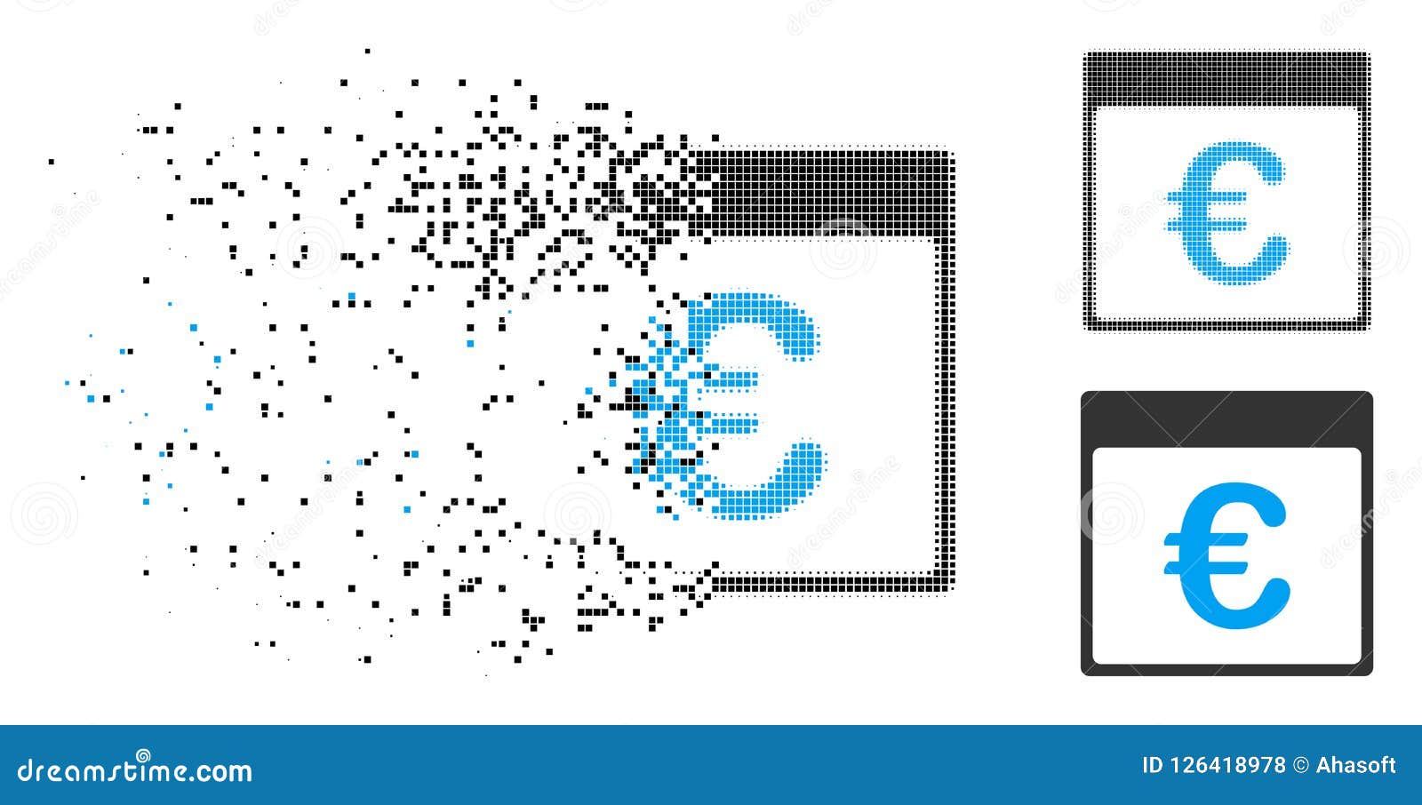 Fragmented Pixel Halftone Euro Currency Calendar Page Icon Stock Vector ... Fragmented Pixel Halftone Euro Currency Calendar Page Icon Stock Vector ...